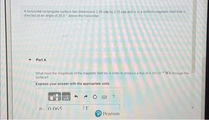 Solved A horizontal rectangular surface has dimensions 2.80 | Chegg.com