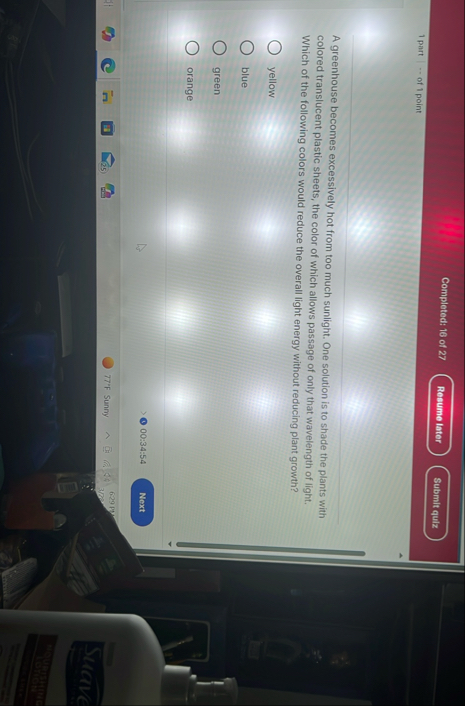 Solved Completed: 16 ﻿of 271 ﻿partof 1 ﻿pointA greenhouse | Chegg.com