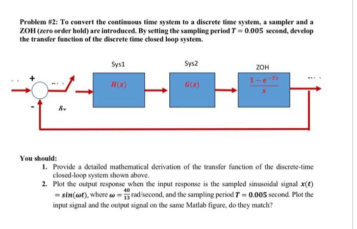Solved Problem 2 To Convert The Continuous Time System To