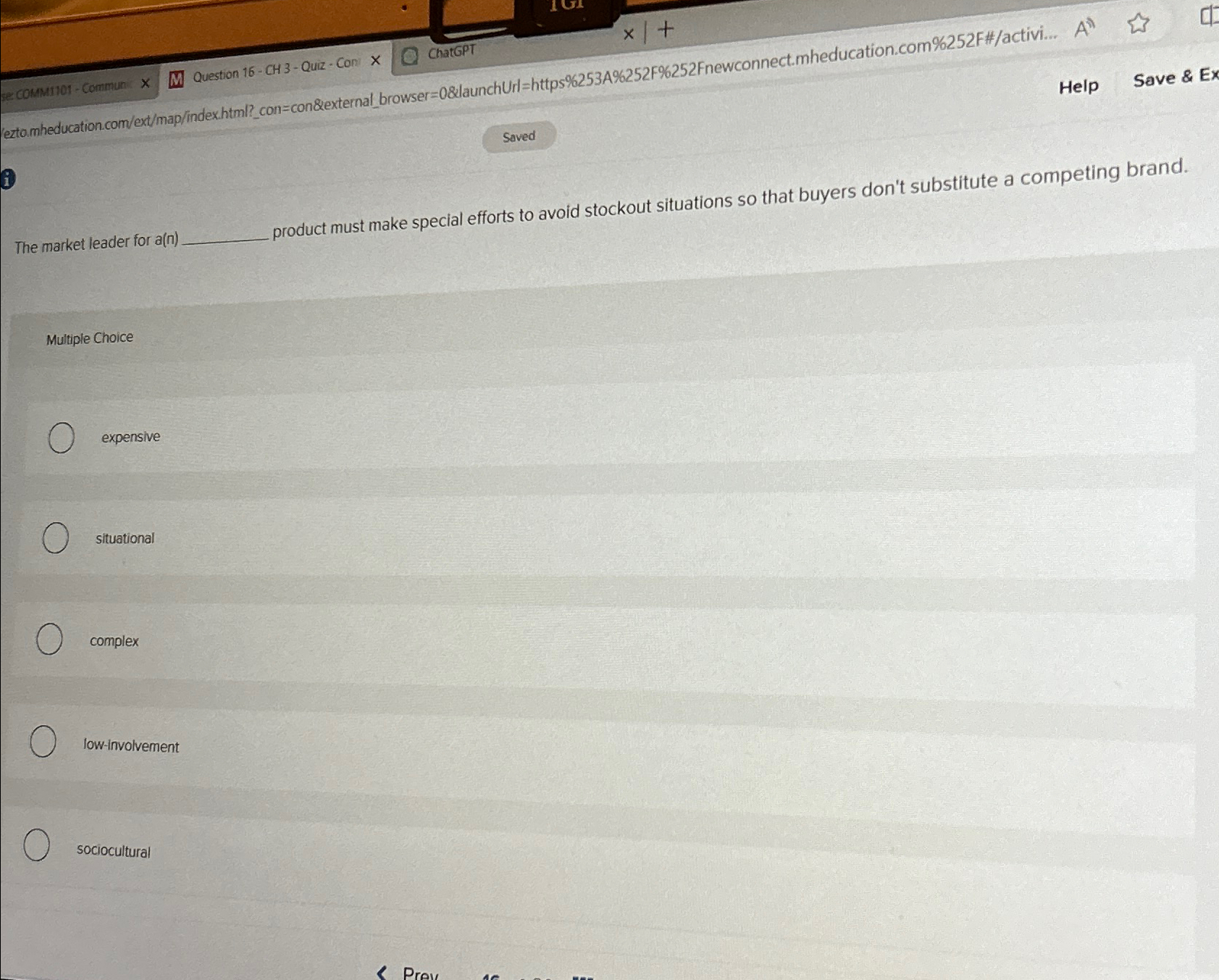 Solved Commun × ﻿Question 16-CH3- ﻿Quiz- ﻿Con ×O | Chegg.com
