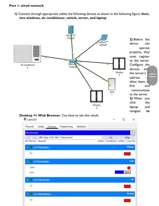 Solved Part I: wired network 1) Connect through appropriate | Chegg.com