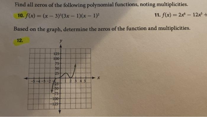 Solved Find all zeros of the following polynomial functions, | Chegg.com