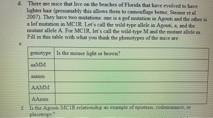 Solved 9. Below is the pathway for coat color in | Chegg.com