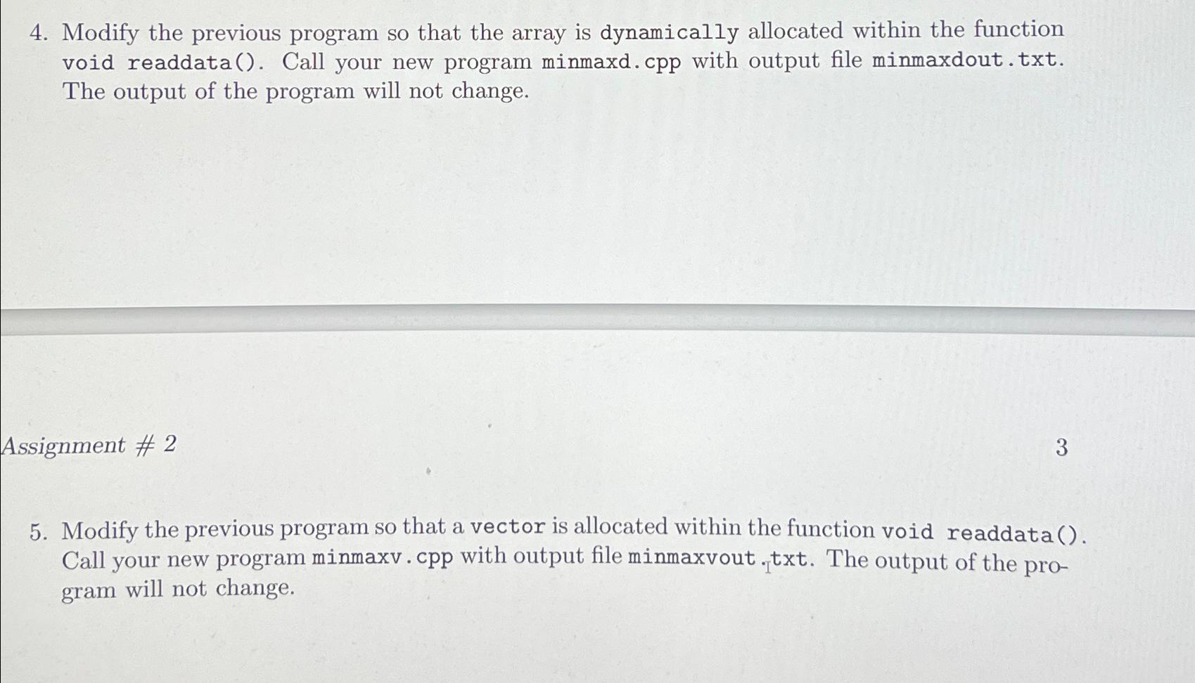 Solved Modify the previous program so that the array is | Chegg.com