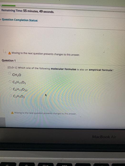 Solved [CLO - 1] Which one of the following molecular | Chegg.com ...