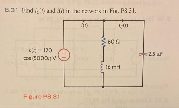 Solved 8.31 Find iC(t) and i(t) in the network in Fig. | Chegg.com