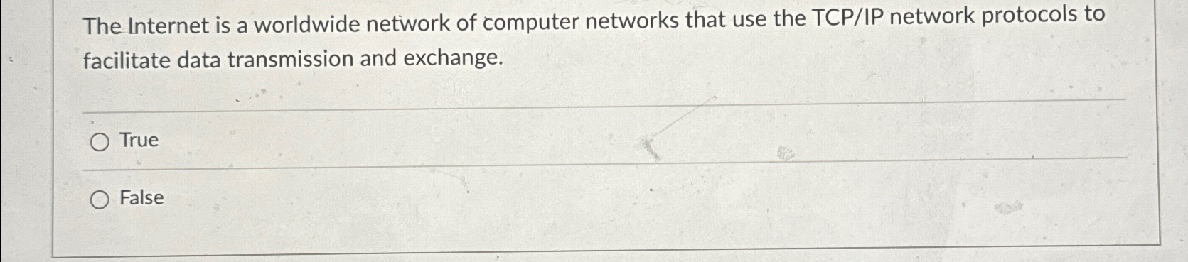Solved The Internet is a worldwide network of computer | Chegg.com