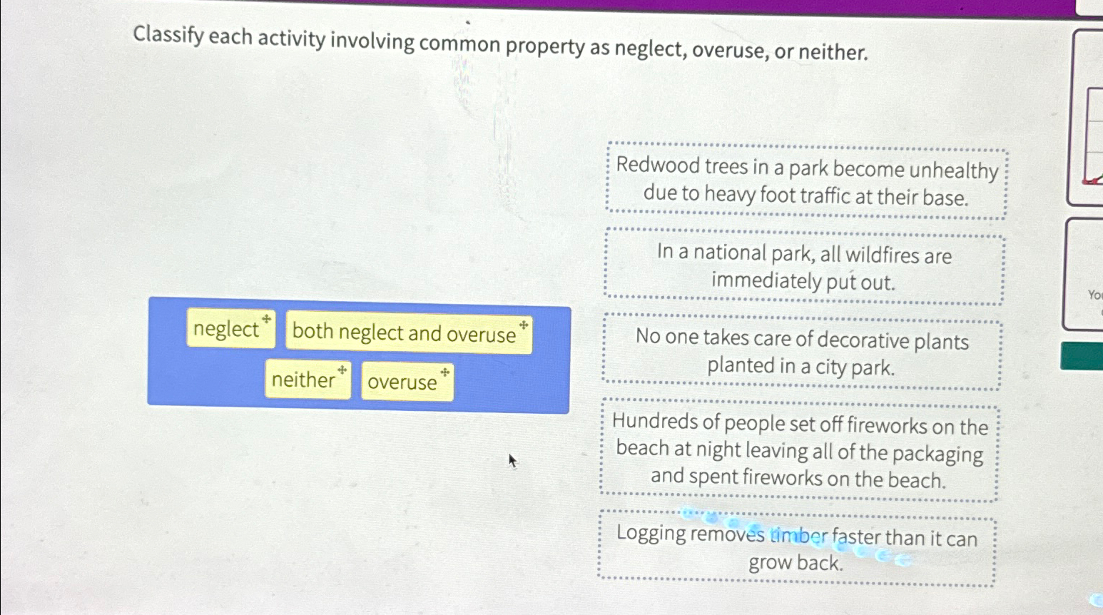 Solved Classify each activity involving common property as | Chegg.com Solved Classify each activity involving common property as | Chegg.com