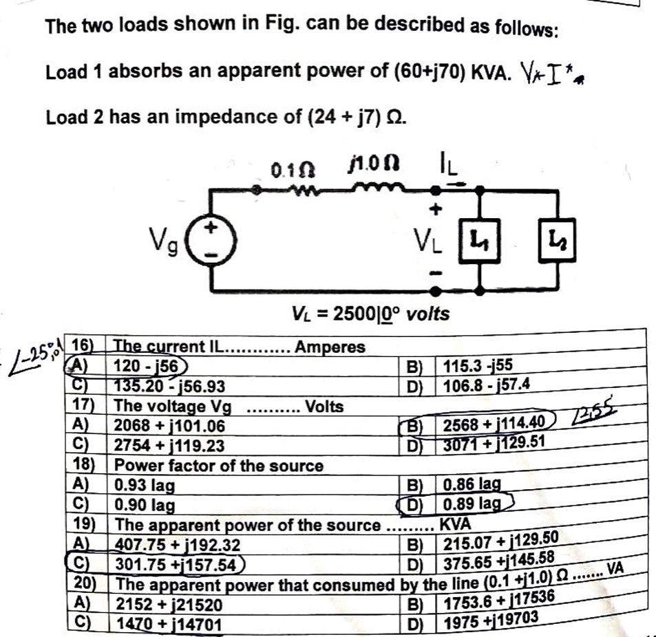 Solved answer all parts with explanations The two loads | Chegg.com