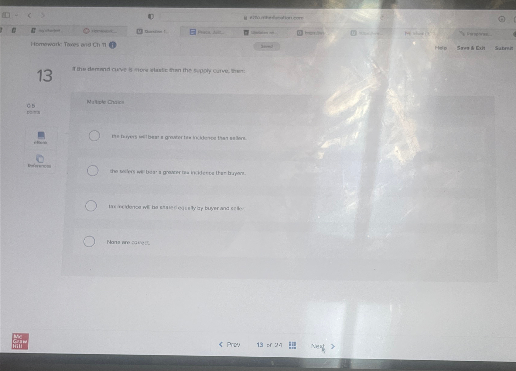 Solved Homework: Taxes and Ch11 (i)SivedHelpSave & | Chegg.com