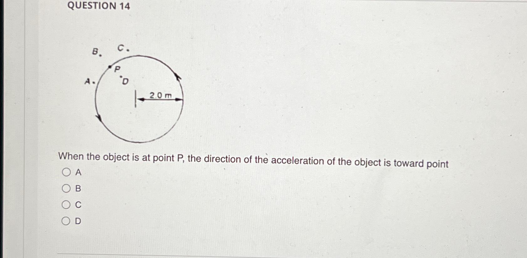 Solved QUESTION 14When the object is at point P, ﻿the | Chegg.com