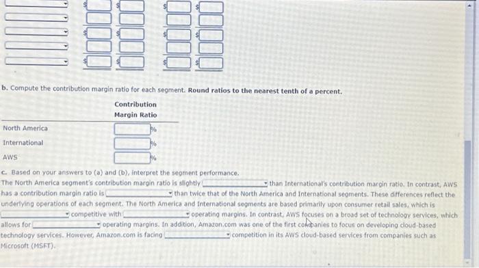 Solved Segment Contribution Margin Analysis Amazon.com, Inc. | Chegg.com