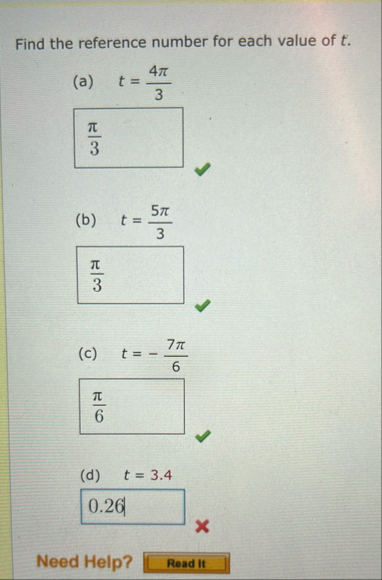 Solved Find the reference number for each value of | Chegg.com