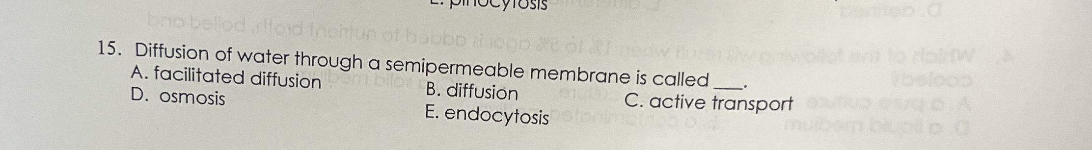 Solved Diffusion of water through a semipermeable membrane | Chegg.com