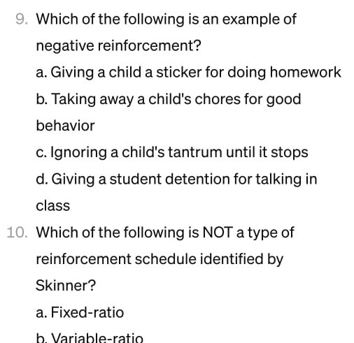 Solved Which of the following is an example of negative | Chegg.com