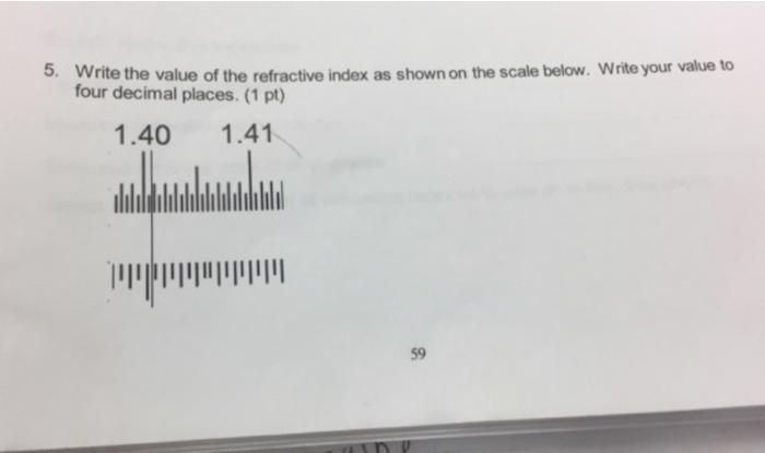 Solved 5. Write the value of the refractive index as shown | Chegg.com