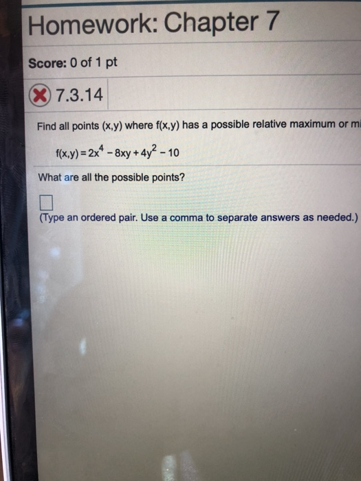 Solved Homework Chapter 7 Score 0 Of 1 Pt X 7 3 14 Find