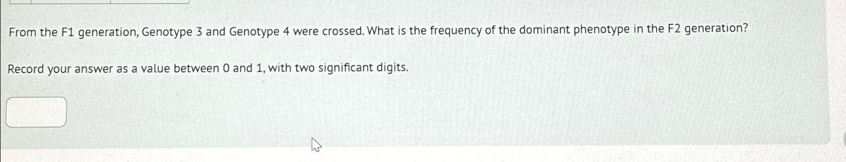 Solved From the F1 ﻿generation, Genotype 3 ﻿and Genotype 4 | Chegg.com