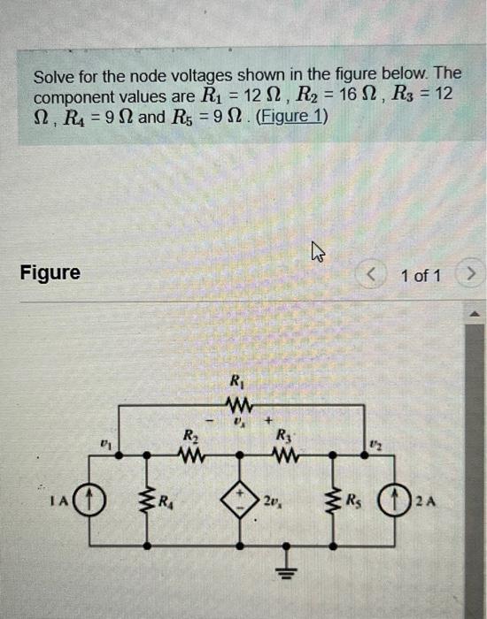 Solved Solve for the node voltages shown in the figure | Chegg.com