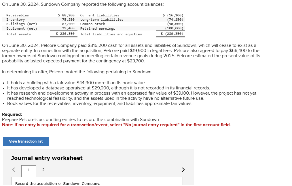 Solved On June 30, 2024, ﻿Sundown Company reported the | Chegg.com