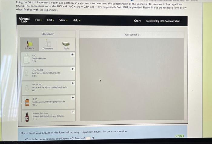 Solved Concentration of HCl solution Pre-lab Assignment. | Chegg.com