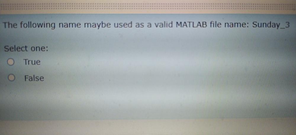 Solved The following name maybe used as a valid MATLAB file | Chegg.com