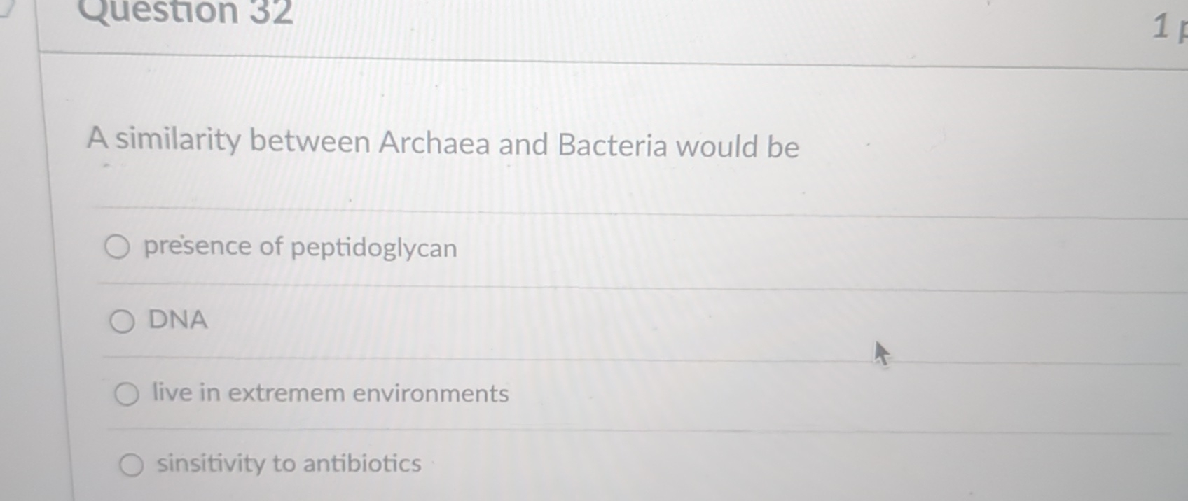 Solved A similarity between Archaea and Bacteria would | Chegg.com