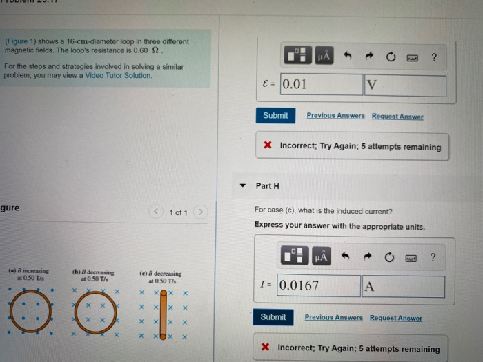 Solved (Figure 1) shows a 16-cm-diameter loop in three | Chegg.com