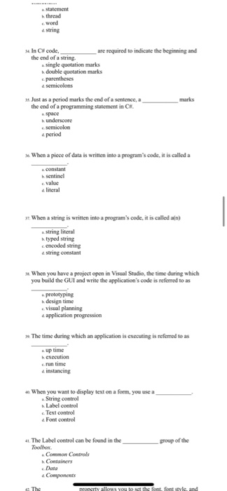 Solved Visual C#2 Practice questions for visual Studio and | Chegg.com
