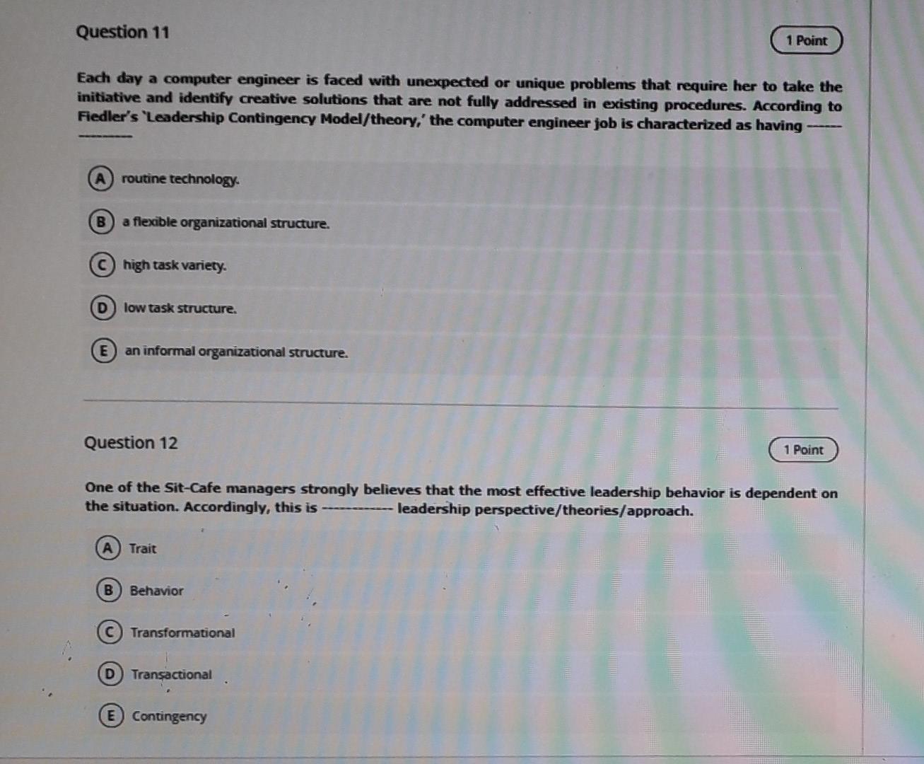 Solved Question 11 1 Point Each day a computer engineer is | Chegg.com