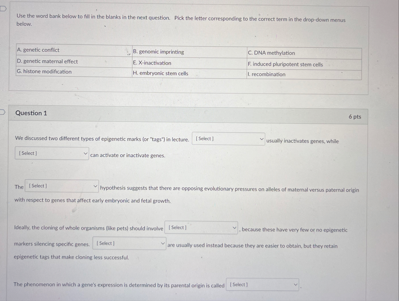 Solved Use the word bank below to fill in the blanks in the | Chegg.com