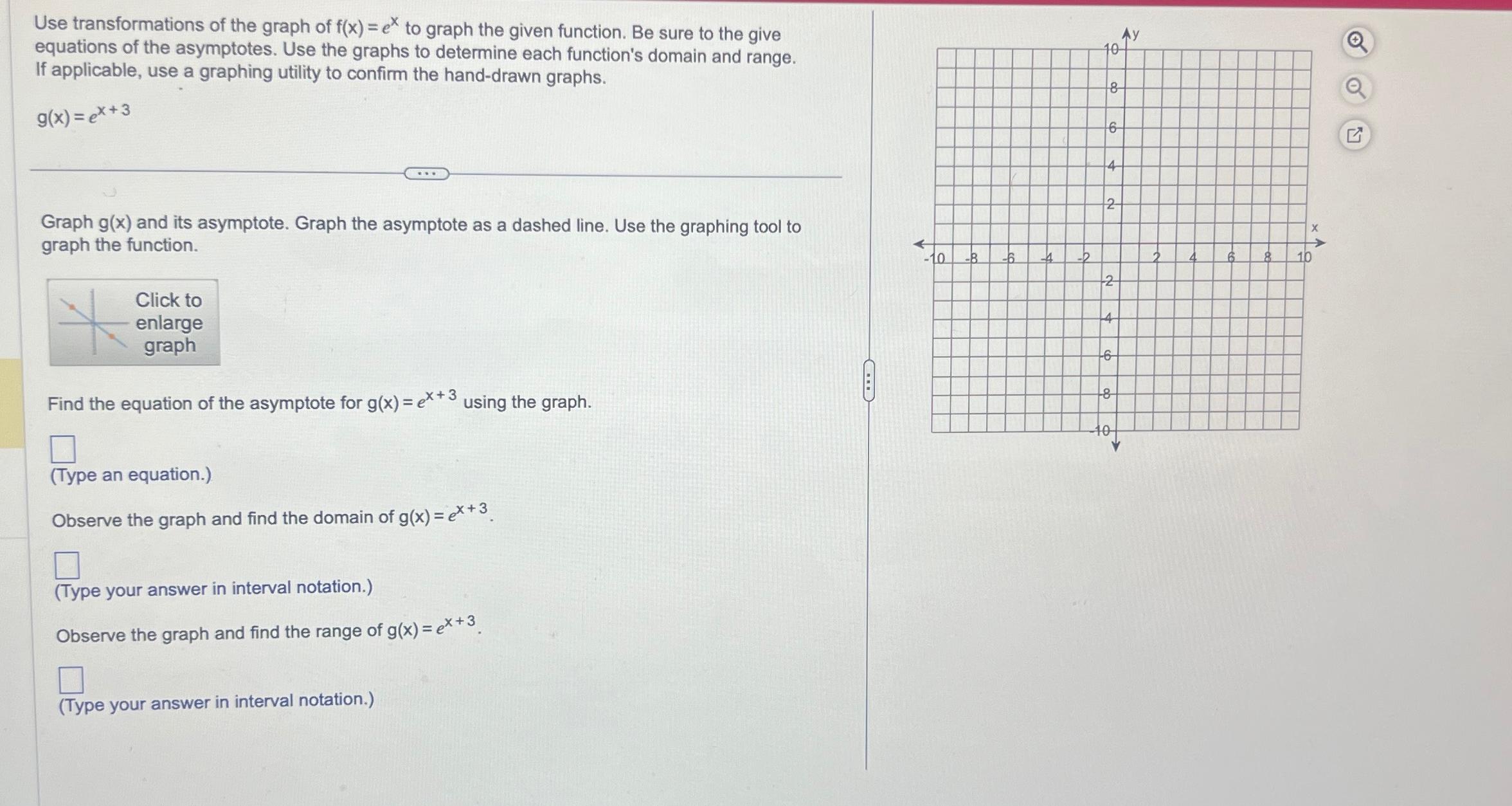 Solved Use transformations of the graph of f(x)=ex ﻿to graph | Chegg.com
