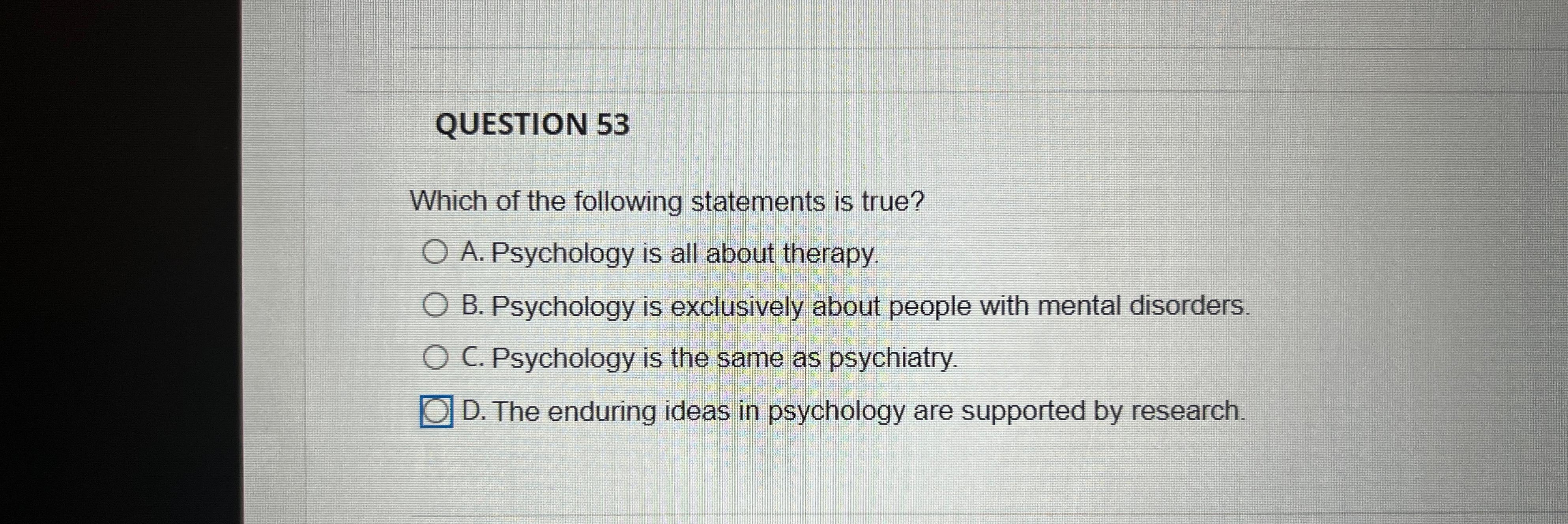Solved QUESTION 53Which of the following statements is | Chegg.com