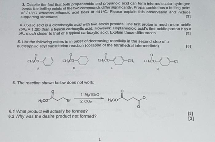 Solved 3. Despite the fact that both propanamide and | Chegg.com