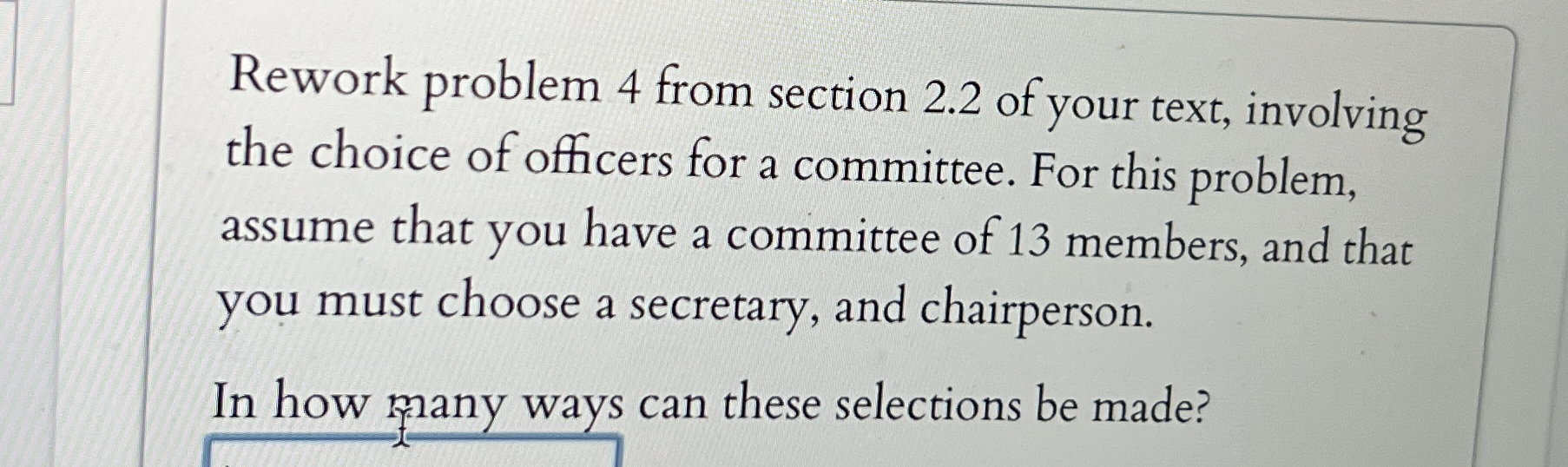 Solved Rework problem 4 ﻿from section 2.2 ﻿of your text, | Chegg.com