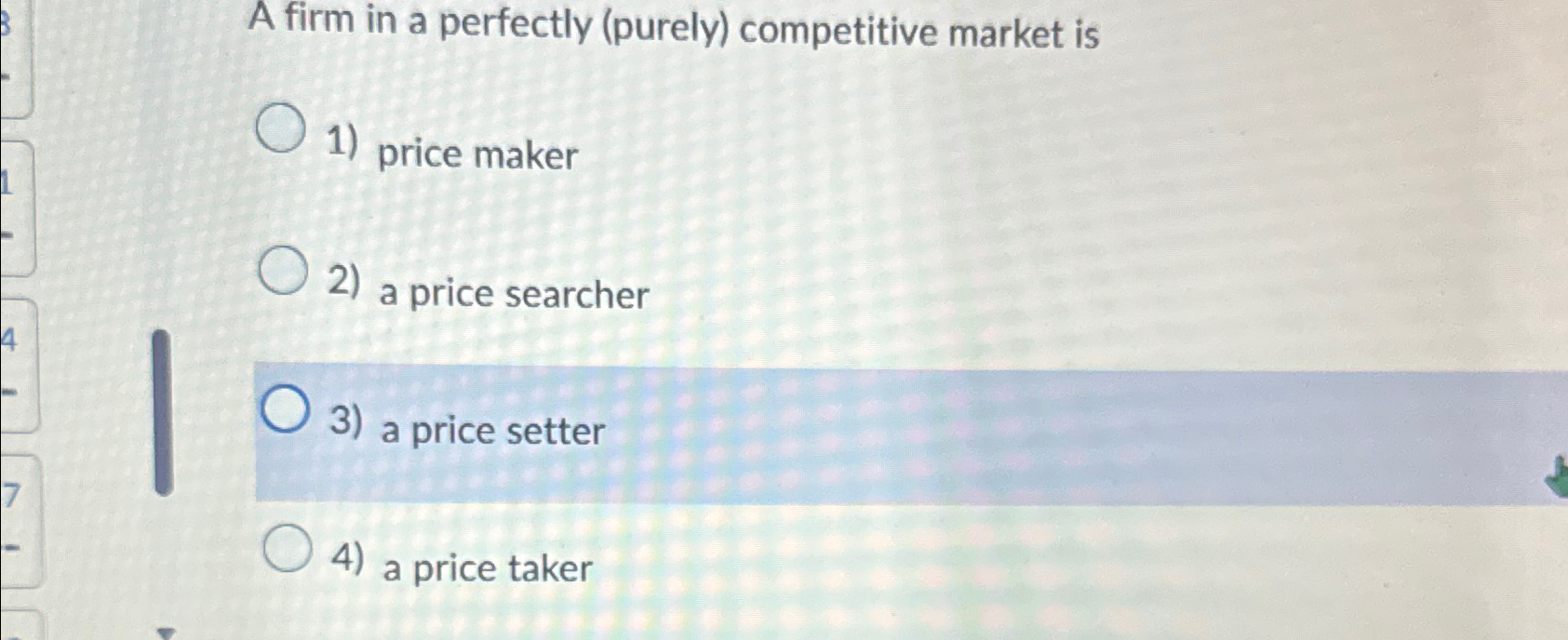 Solved A firm in a perfectly (purely) ﻿competitive market | Chegg.com