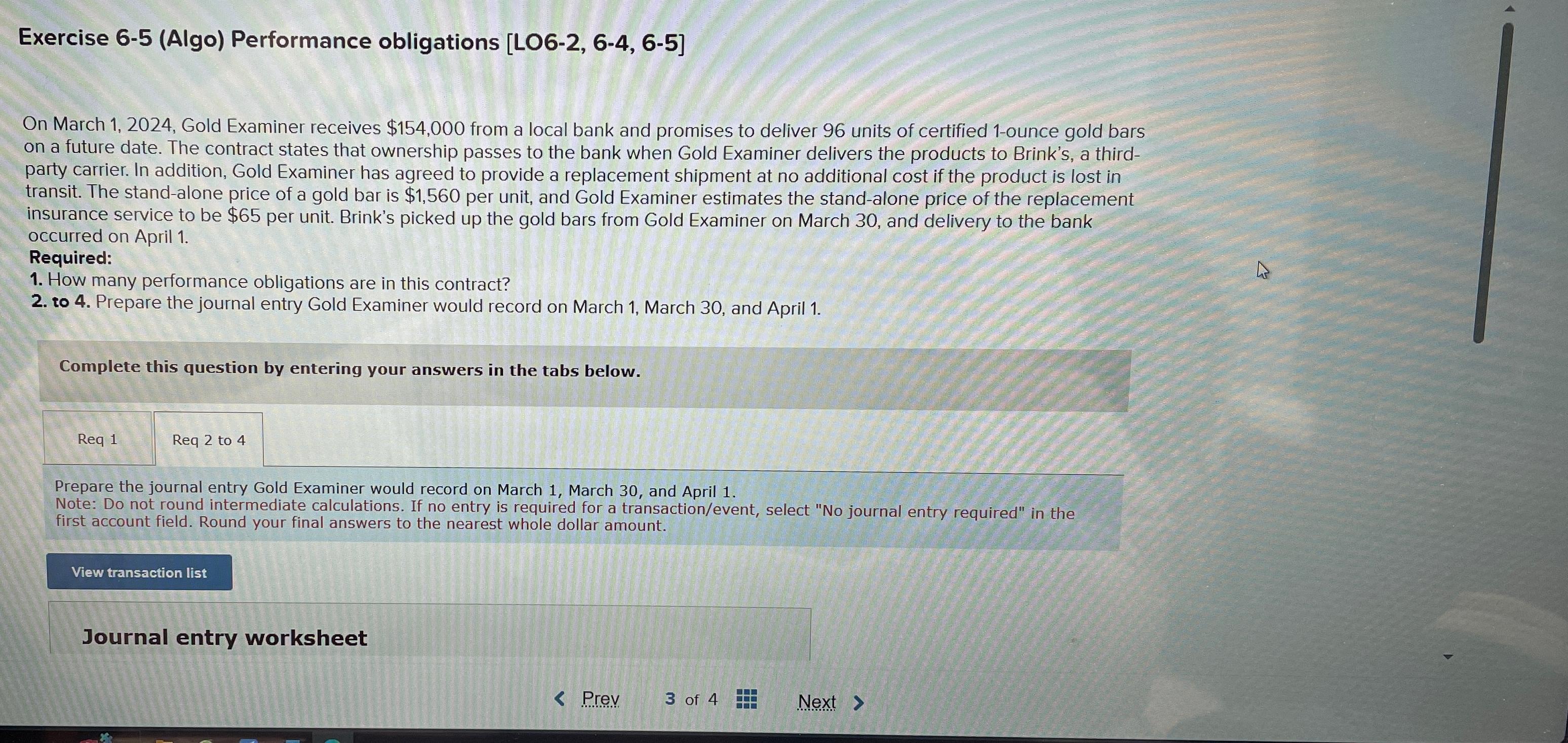 Solved Exercise 6 5 Algo ﻿performance Obligations