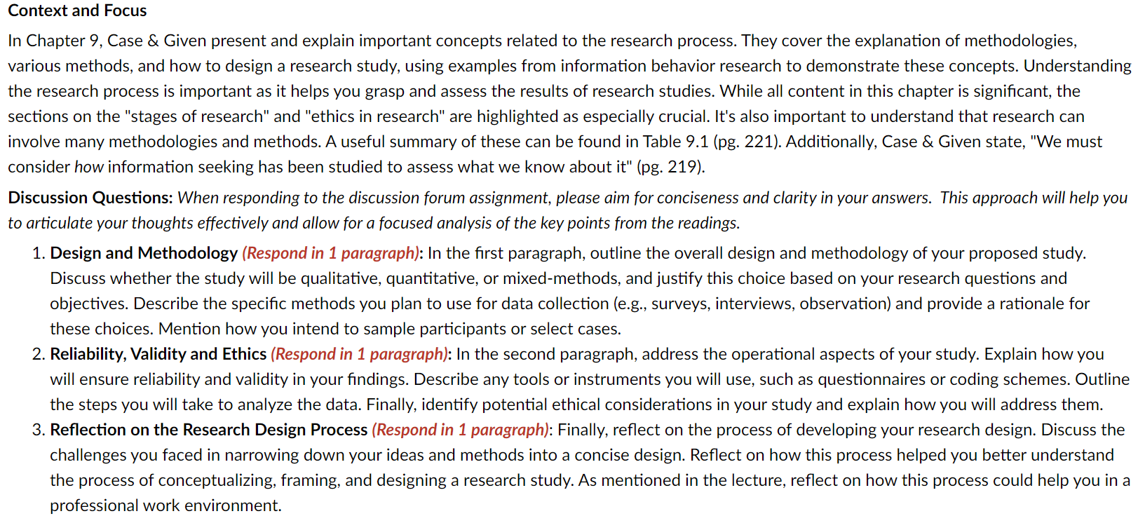 Solved Context and FocusIn Chapter 9, ﻿Case & Given present | Chegg.com