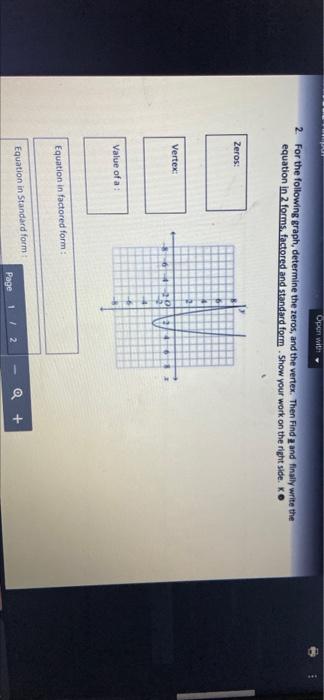 Solved Open with 2 For the following graph, determine the | Chegg.com