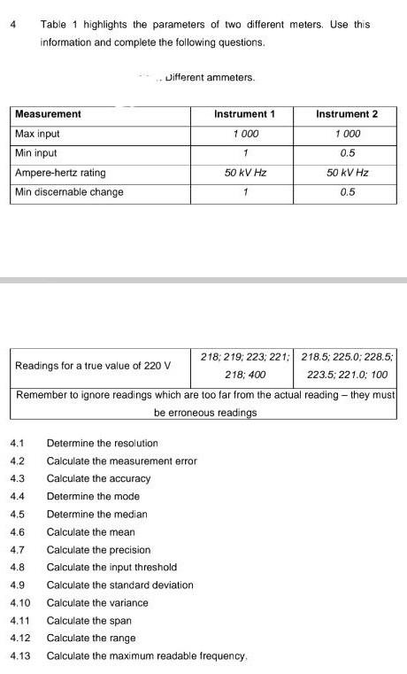Solved 4 Table 1 highlights the parameters of two different | Chegg.com