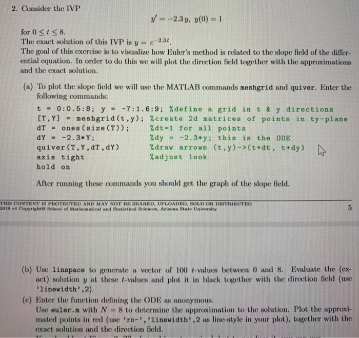 5. Repeat Problem 2 for Improved Euler. Compare the | Chegg.com
