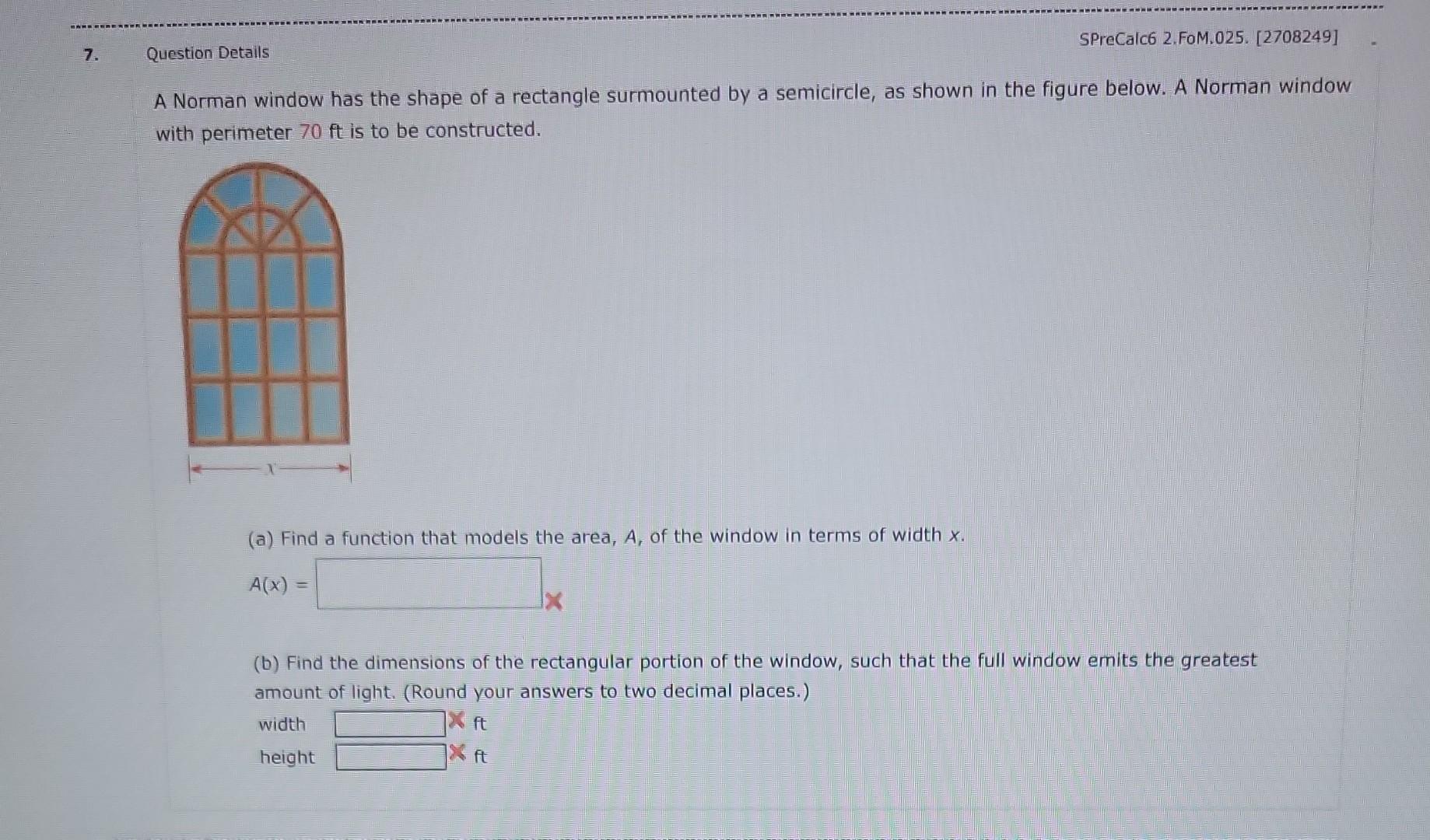 Solved A Norman window has the shape of a rectangle | Chegg.com