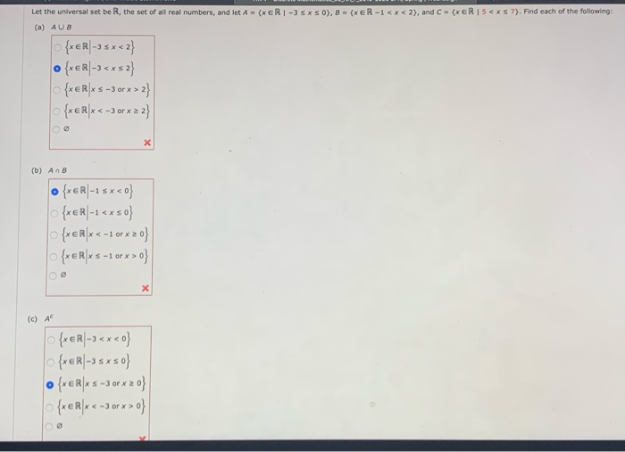 Solved Let the universal set be R, the set of all real | Chegg.com