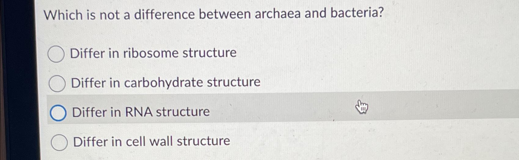 Solved Which is not a difference between archaea and | Chegg.com