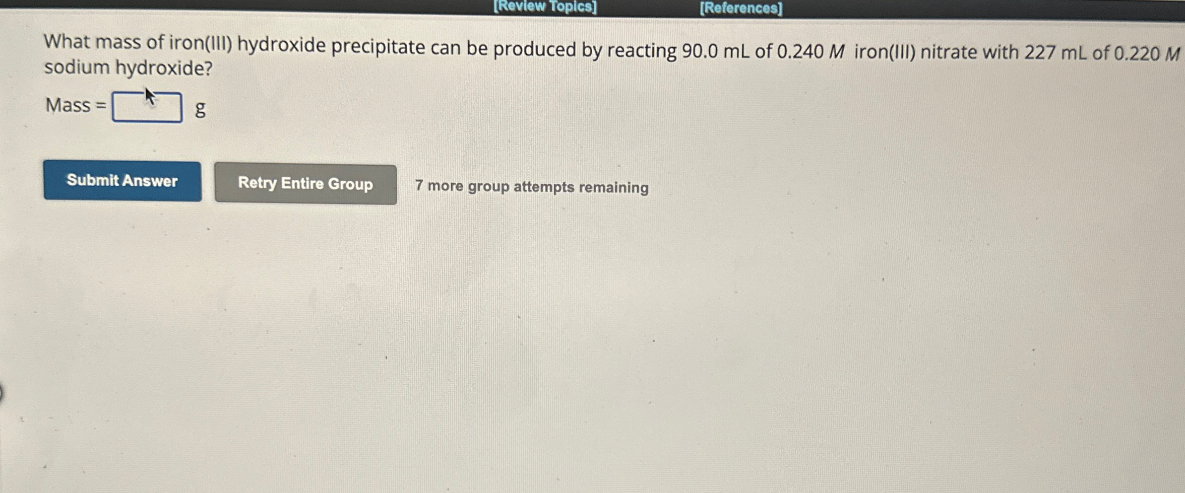 Solved What mass of iron(III) ﻿hydroxide precipitate can be | Chegg.com