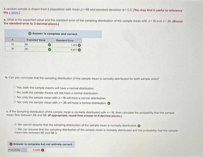 Solved A random sample is drawn from a population with mean | Chegg.com