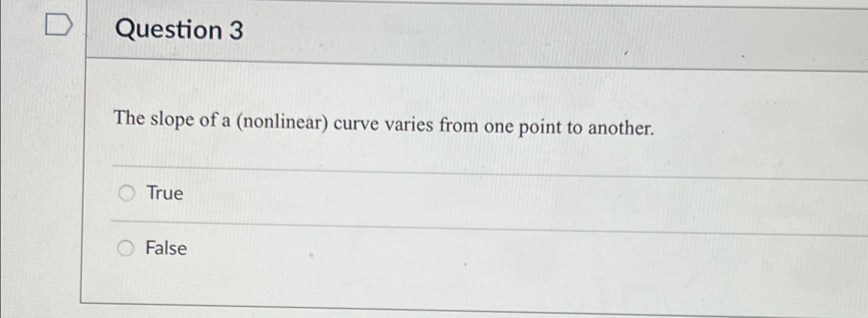 Solved Question 3The slope of a (nonlinear) ﻿curve varies | Chegg.com