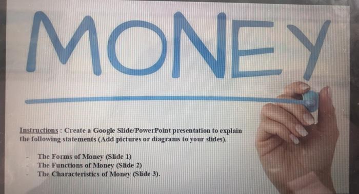 Solved MONEY Instructions: Create a Google Slide/PowerPoint | Chegg.com