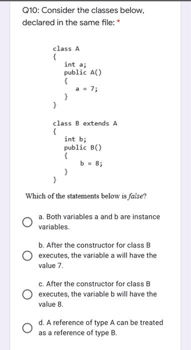 Solved Q9: Overriding a method differs from overloading a | Chegg.com