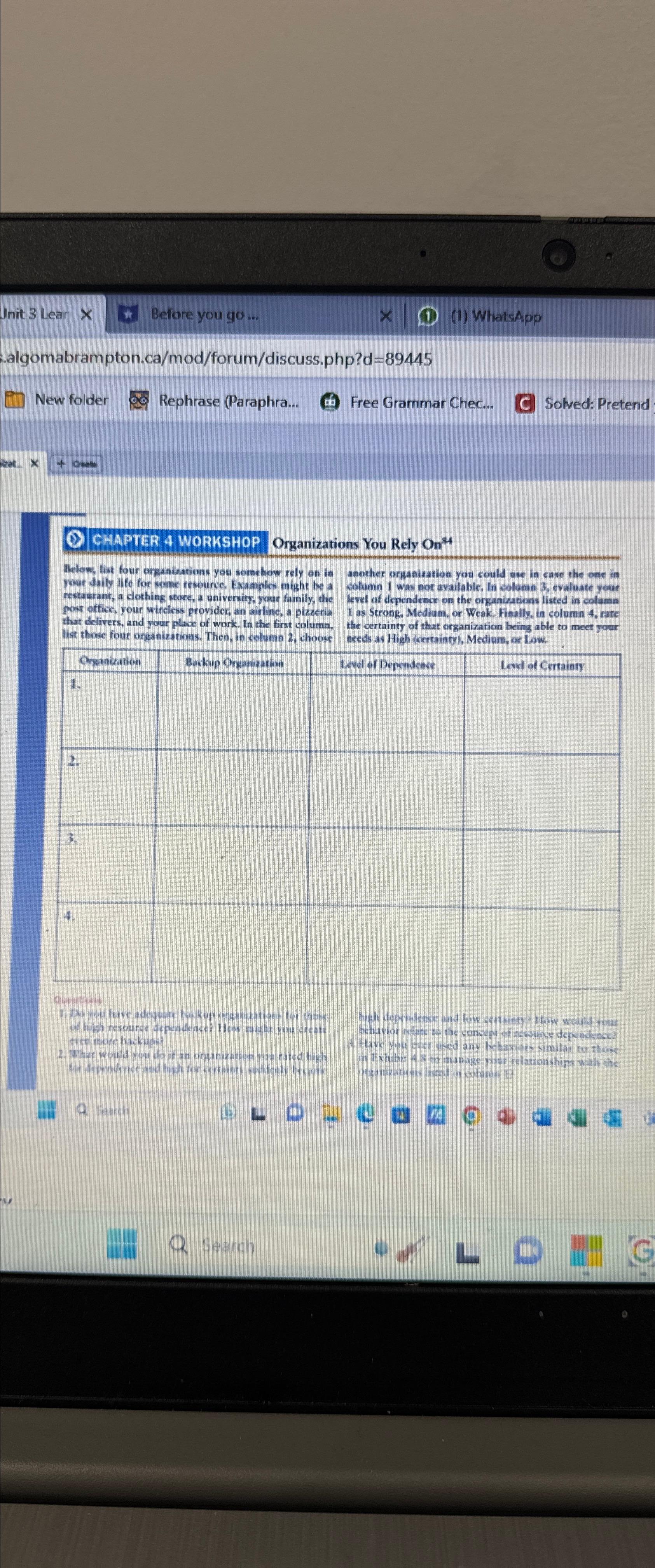 Solved Unit 3 ﻿Lear ×Before you go ...(1) | Chegg.com